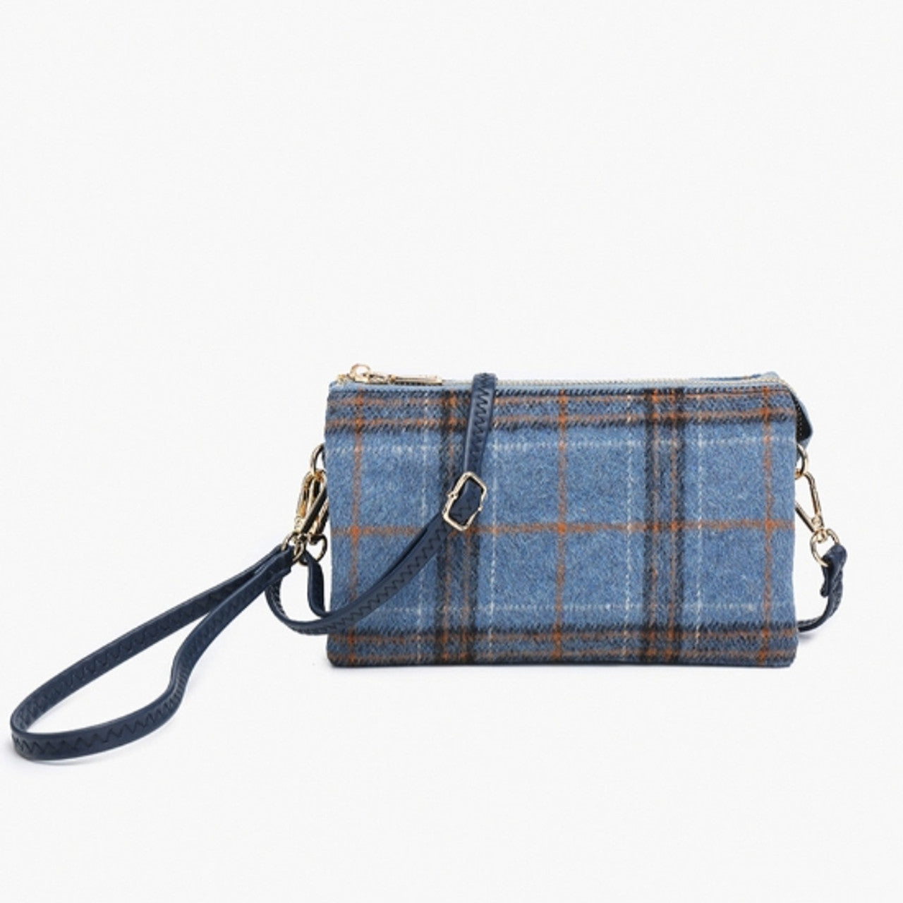 Riley Crossbody in Blue Plaid – Sophia's Gallery